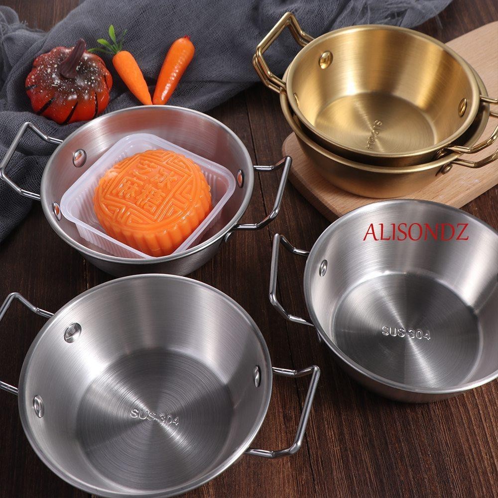 Alisondz ชามอาหารสแตนเลสทนทานหูคู ่ ครัวบนโต ๊ ะอาหาร Scald proof จาน ...