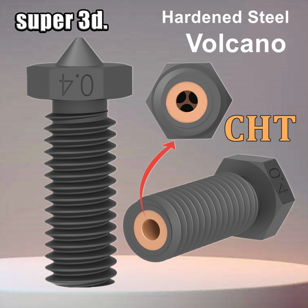 CHT Volcano Hardened Steel Nozzle 3D Printer High Flow CHT Clone 500 ...