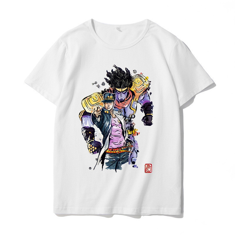 [พร้อมส่ง]Anime Kujo Jotaro and Platinum Star Short Sleeve S สีขาว สวยๆ ...