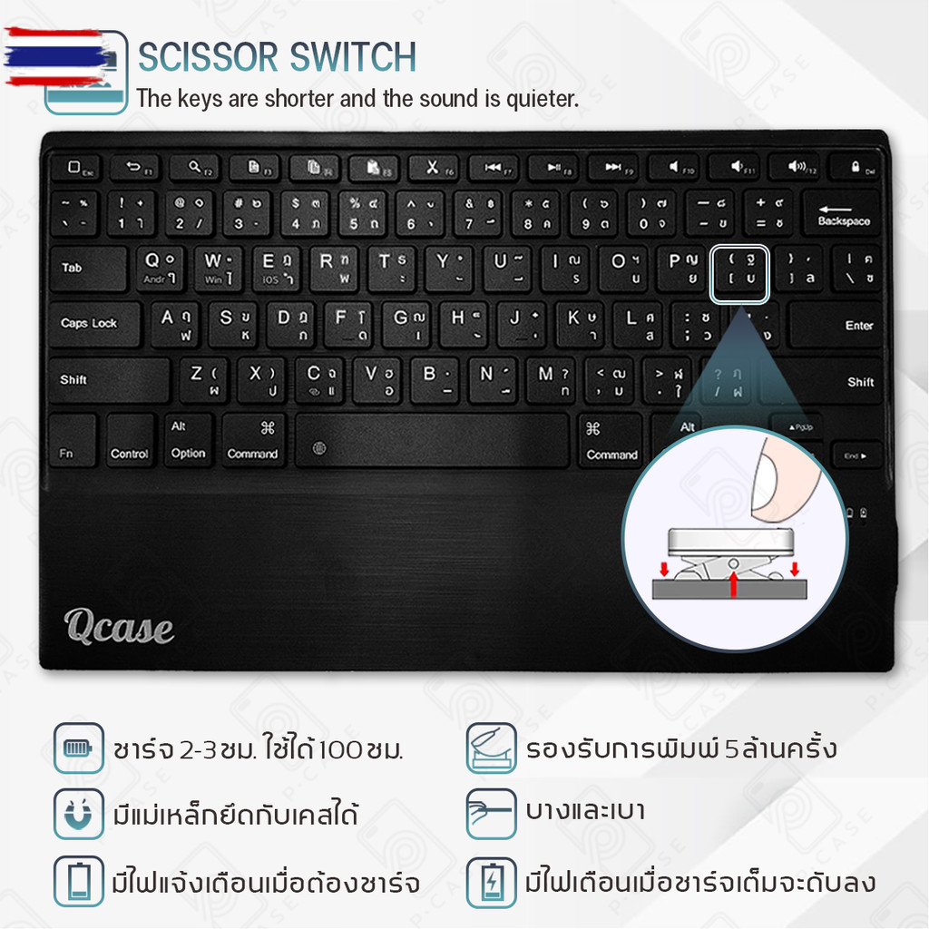 Pcase – เคส Samsung Galaxy Tab S9 / S9 FE / S8 / Tab S7 2020 เคสคีย์อร ...