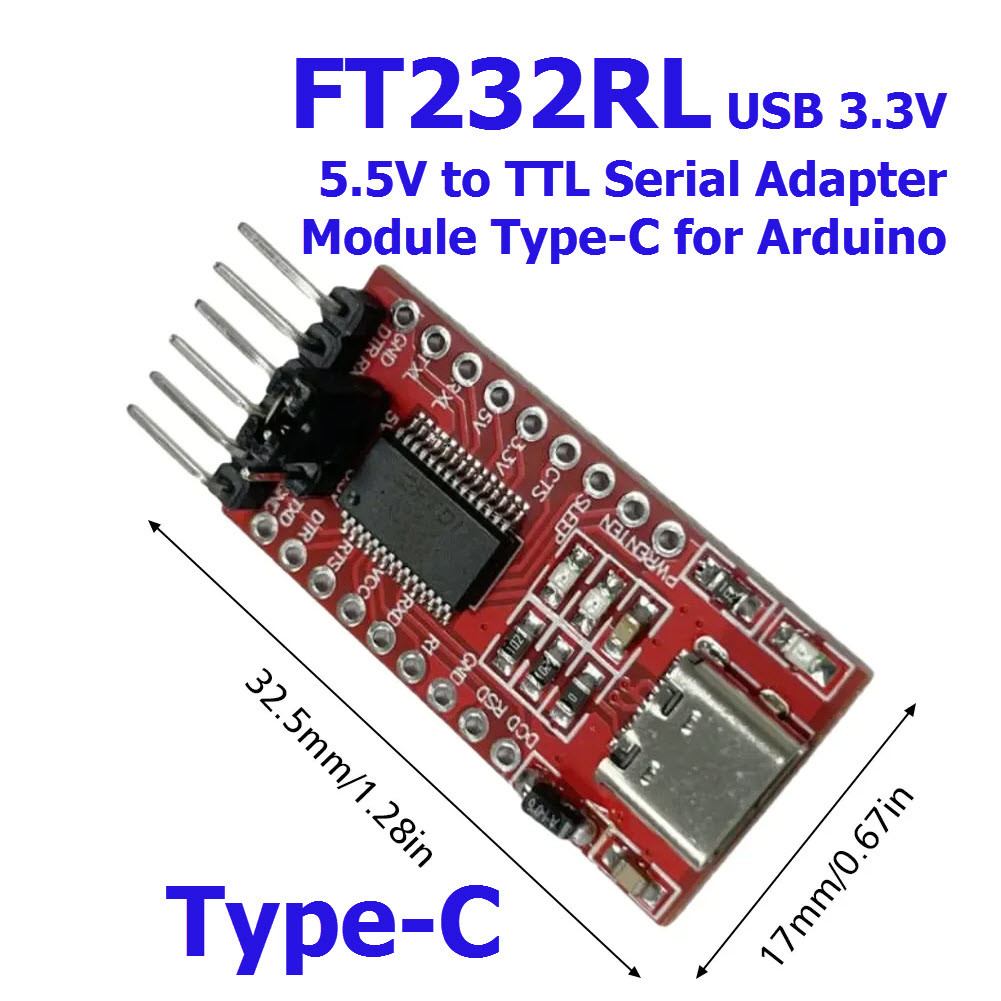 FT232RLTYPE-C USB 2.0 3.3V 5.5V to TTL Serial Adapter Module for ...