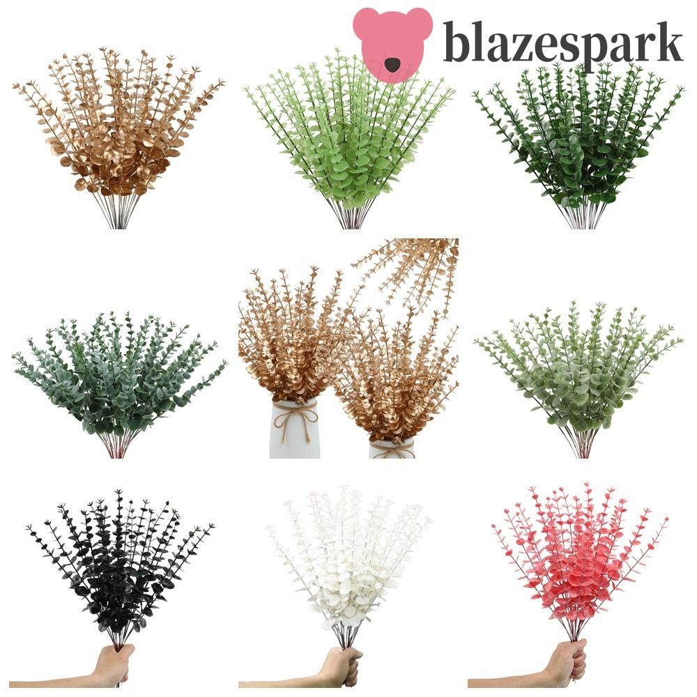 Blazespark 10 ชิ้น/เซ็ตพืชยูคาลิปตัสปลอม,พลาสติกยูคาลิปตัสใบยูคาลิปตัสประดิษฐ์,ทนทานไม่จางหาย ...