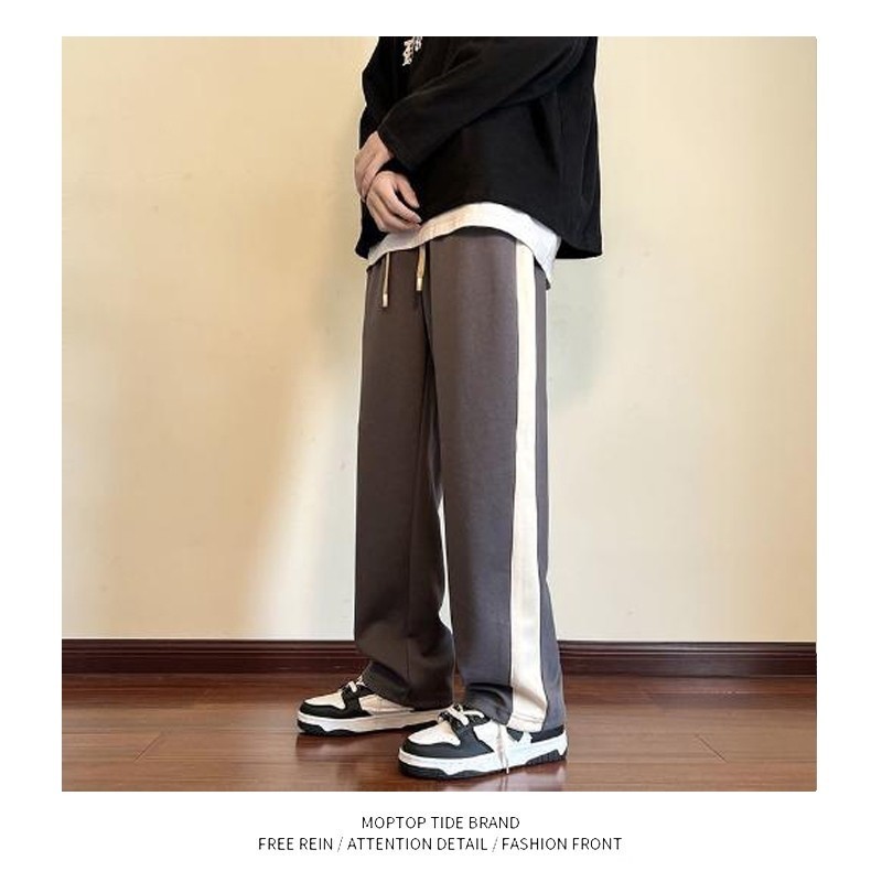 CLIFF COD 📦กางเกงลายทางสำหรับผู้ชายฤดูร้อนแบบบางทรงตรงขากว้างทรงหลวมแบบ ...