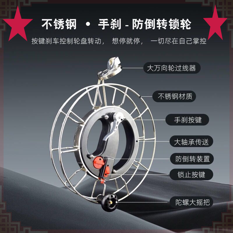 Handbrake สแตนเลสแบริ ่ งขนาดใหญ ่ Kite รูเล ็ ต Mute Handwheel Anti ...