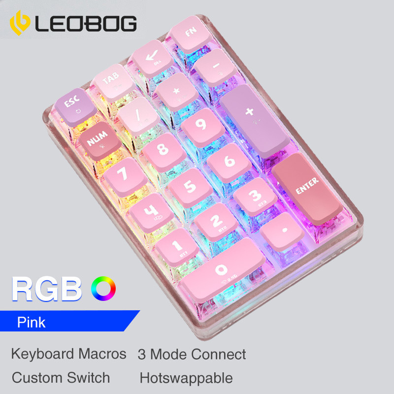 LEOBOG K21 Bluetooth Number Pad Mechanical Numeric Keypad 21 Key ...
