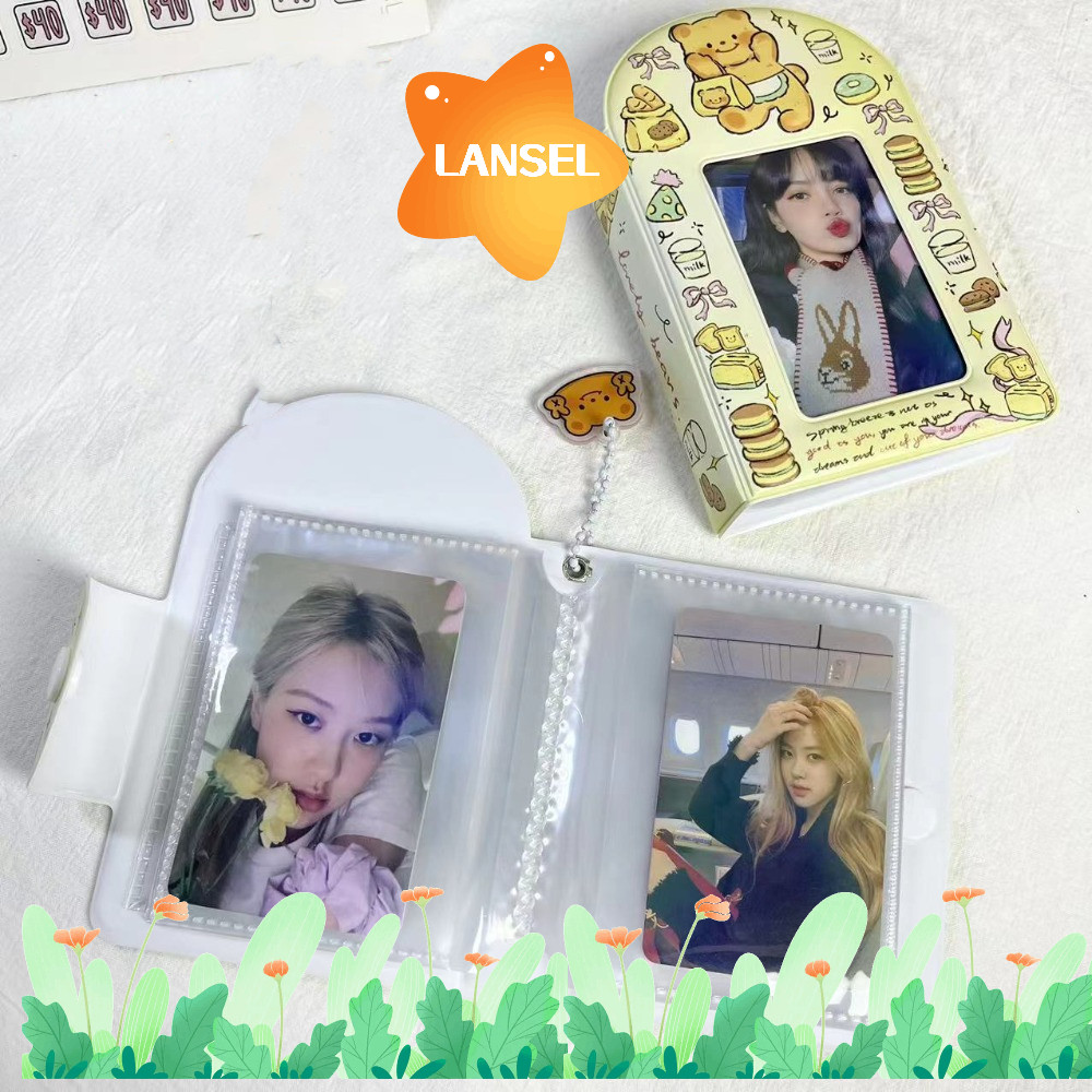 Lansel สมุดการ์ดหมีเนย 3 นิ้ว, อัลบั้มภาพ DIY INS, อัลบั้มคอลเลกชันความจุขนาดใหญ่น่ารัก Binder ...