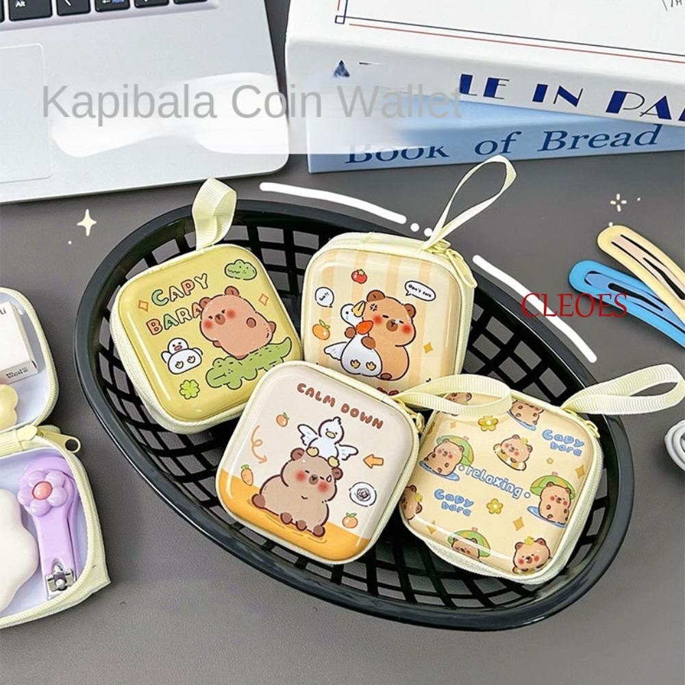 Cleoes Capybara Tinplate Zero กระเป๋าสตางค์, กันน้ําแบบพกพาการ์ตูน ...