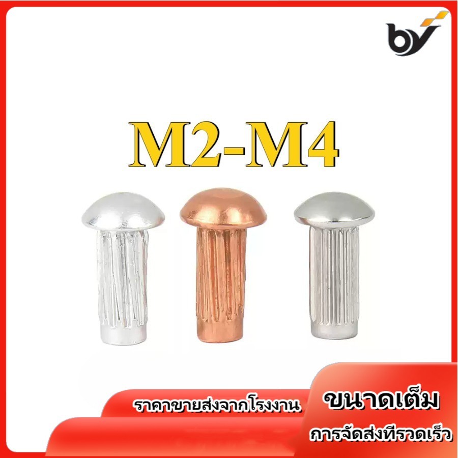 รีเวท ตะปู ตะปูเกลียวเคาะ หมุดย้ำ หัวกลม อลูมิเนียม ทองแดง สแตนเลส 304 GB827 Rivets For Name ...