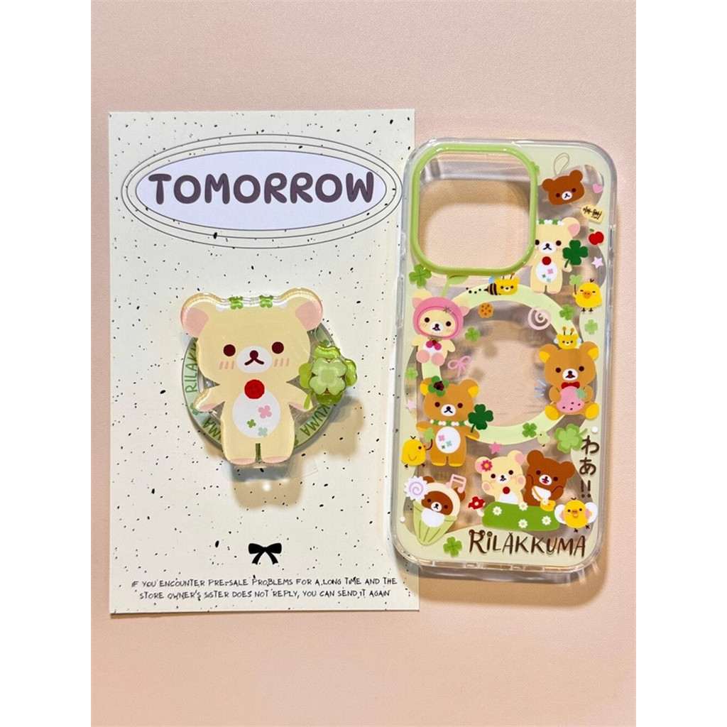 Four-leaf Clover Rilakkumaกรณีแม่เหล็กเคสโทรศัพท์เหมาะสําหรับiPhone16 ...