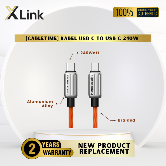 สายแม่เหล็ก USB Type C PD 240W 5A CABLETIME ชาร์จเร็วพิเศษ USB C Exclusive Series | Shopee Thailand