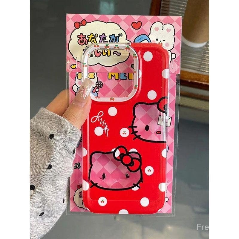 ลายจุด Hello Kitty สำหรับเคสโทรศัพท์ Oppo A74 A77 A38 A16 A1K A54 A98 ...