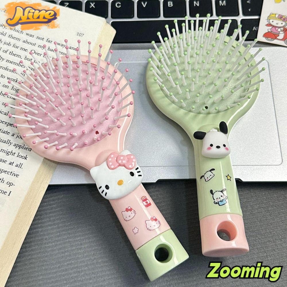 Zooming หวีเบาะลม, หวีนวดโบว์ Hello Kitty, หวีทําผม DIY การ์ตูน Loopy ...