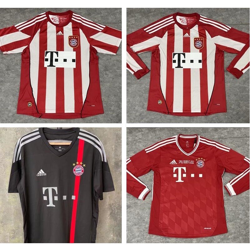 10-11bayern Munich Home Retro Soccer Jersey ฟุตบอล 13-14 Bayern Home ...