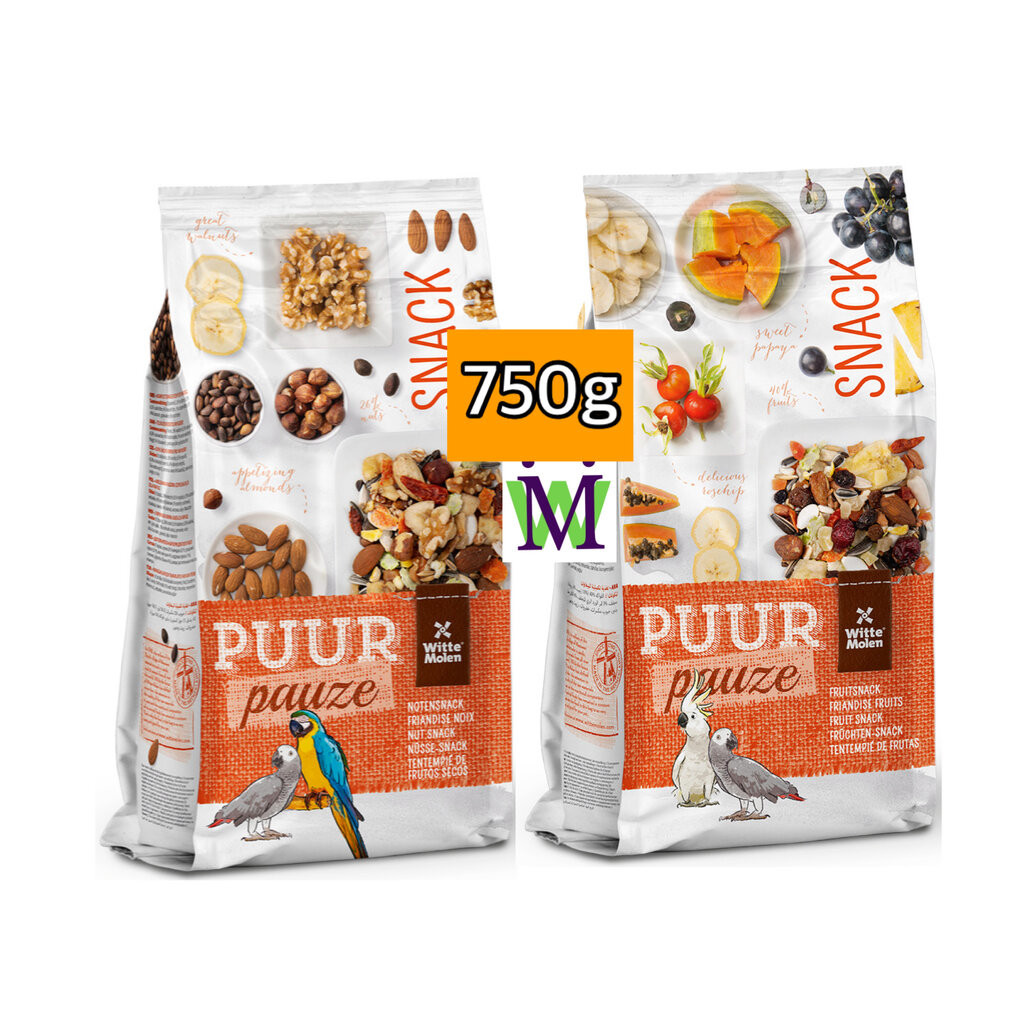ขนมนก Puur pauze parrot 750g อาหารนกเลิฟเบิร์ด อาหารนกพาราคีท อาหารนกคอ ...