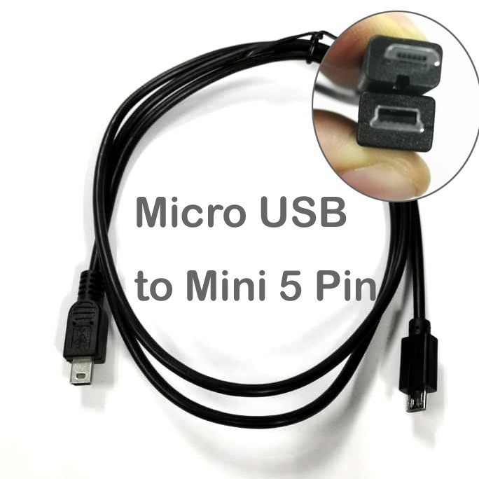 สาย Micro USB Male to Mini 5 Pin Male ความยาว 0.5M / 1M | Shopee Thailand