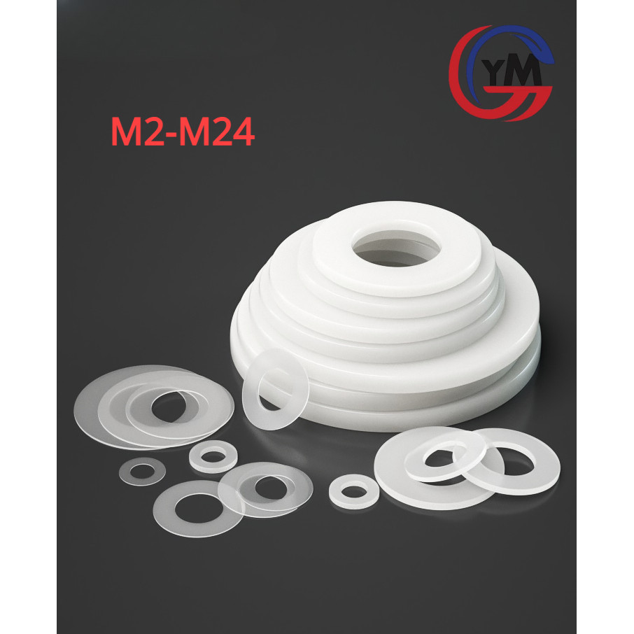 [YMH1 ] ขาว แหวนอีแปะ ไนลอน พลาสติก แหวนรอง น็อตสกรู M2-M24 Flat Washer ...