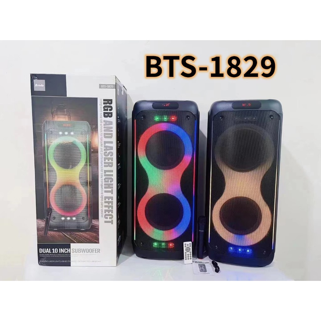 ลำโพงบลูทูธ รุ่น BTS-1829 ดอก10 นิ้ว 2 ดอก LEDสวยมากลำโพงตัวใหญ่ เสียง ...
