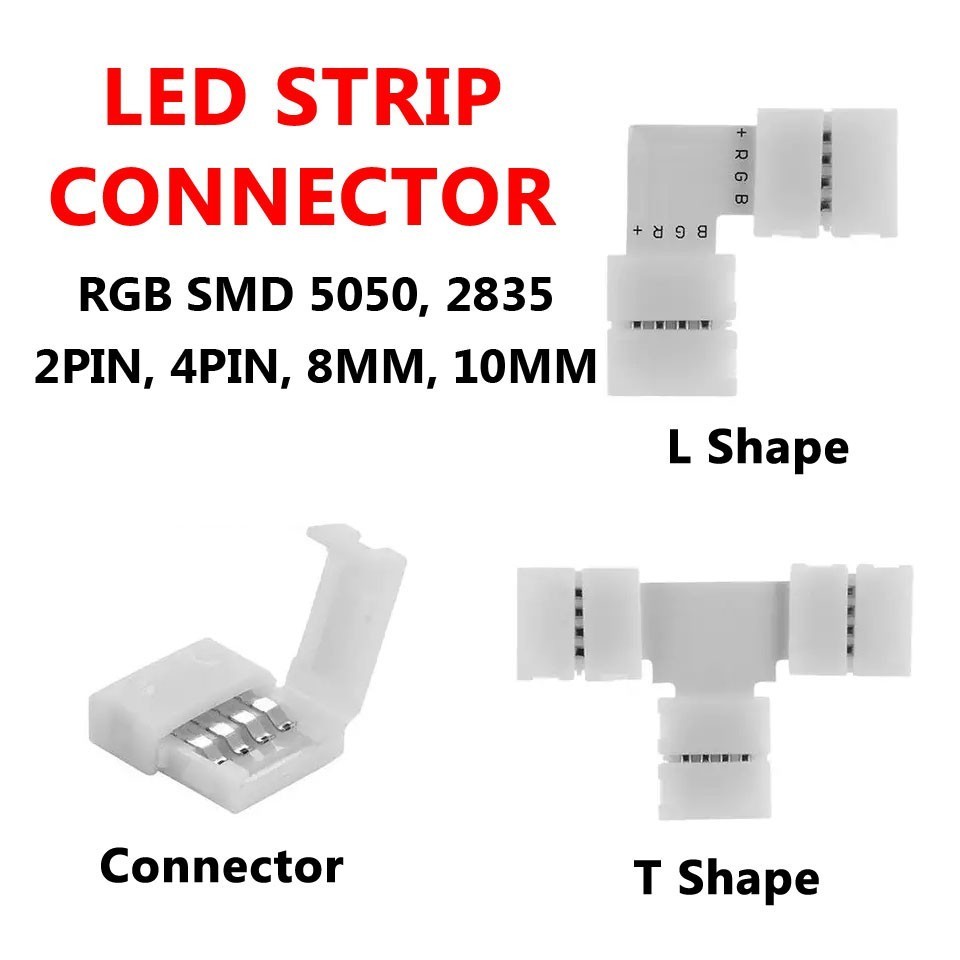 5pcs 2 Pin 3 Pin 4 Pin 5 Pin LED Strip connector 8 มม., 10 มม., 12 มม.T ...