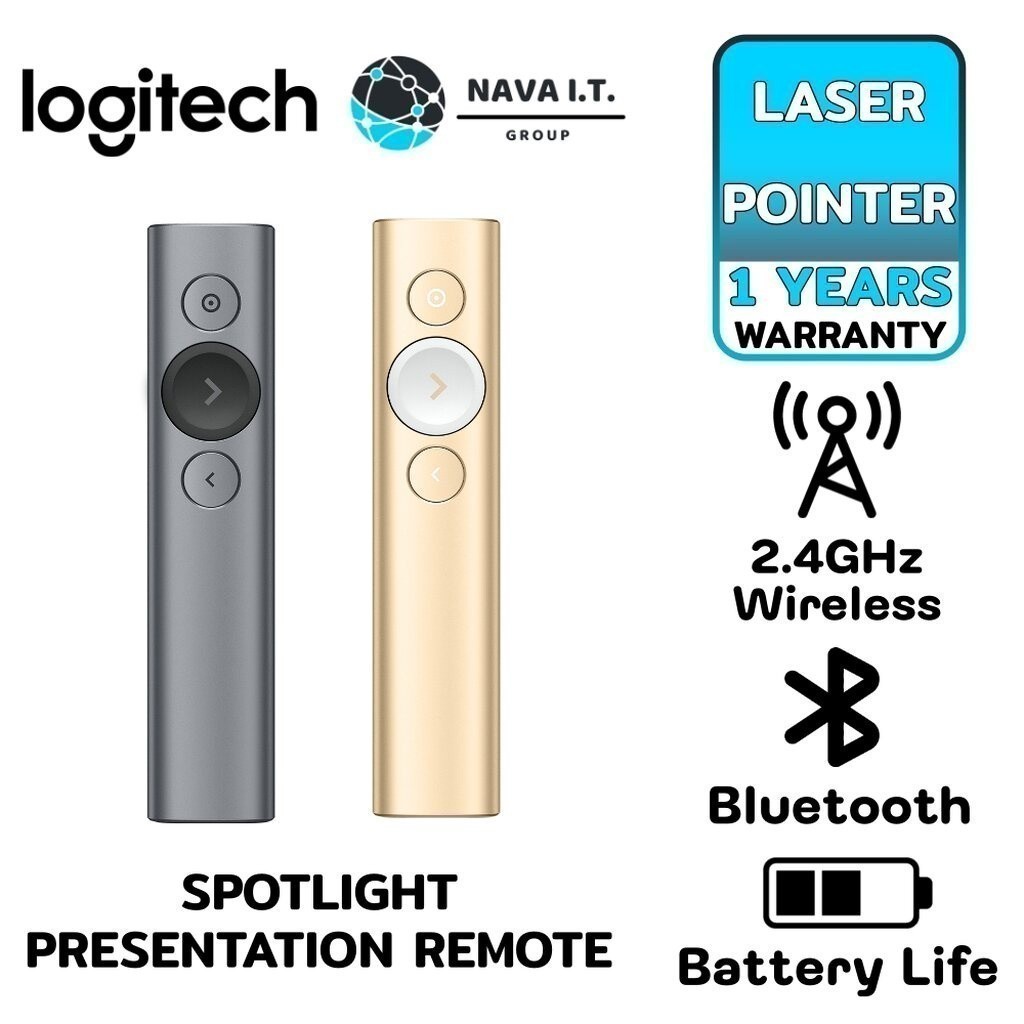 🛵มีส่งด่วน💨 LOGITECH SPOTLIGHT WIRELESS PRESENTER REMOTE รีโมทเลเซอร์พอ ...