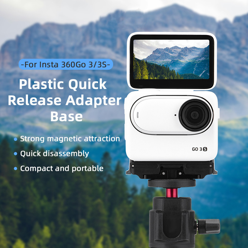 เข้ากันได้กับ Insta360 GO3S Magnetic Quick Release Base GO3 Action Camera Adapter Bracket ...