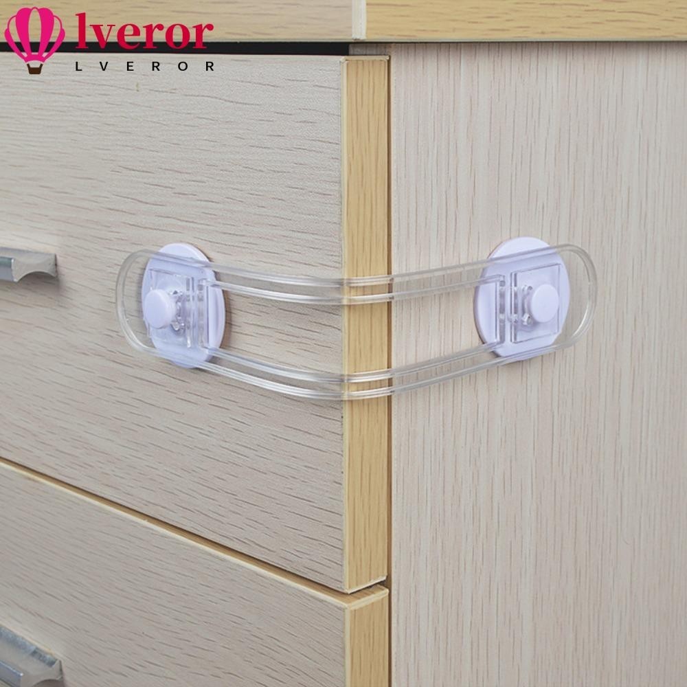 Lveror 5 ชิ้น Baby Safety Cabinet Lock หัวเข็มขัดพลาสติก Anti-pinch Lock ตู้ล็อคประตูตู้เย็น ...