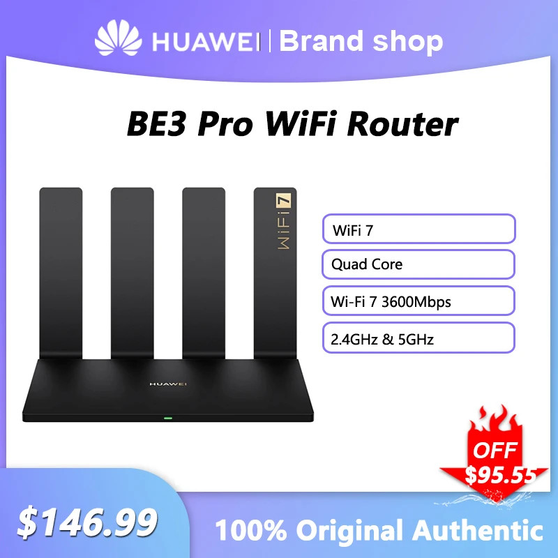 Huawei BE3 Pro WiFi Router Quad Core Network Signal Repeater Wi-Fi 7 3600Mbps 2.4GHz 5GHz ...