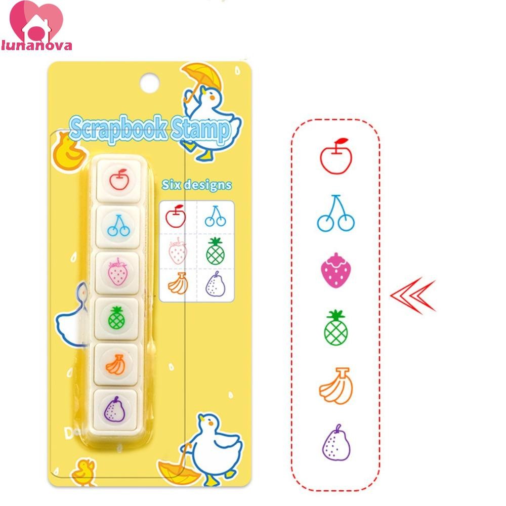 Lunanova กดประเภทแสตมป์,สไตล์การ์ตูน 6 in 1 สมุดภาพซีลแสตมป์,บัญชีแยก ...