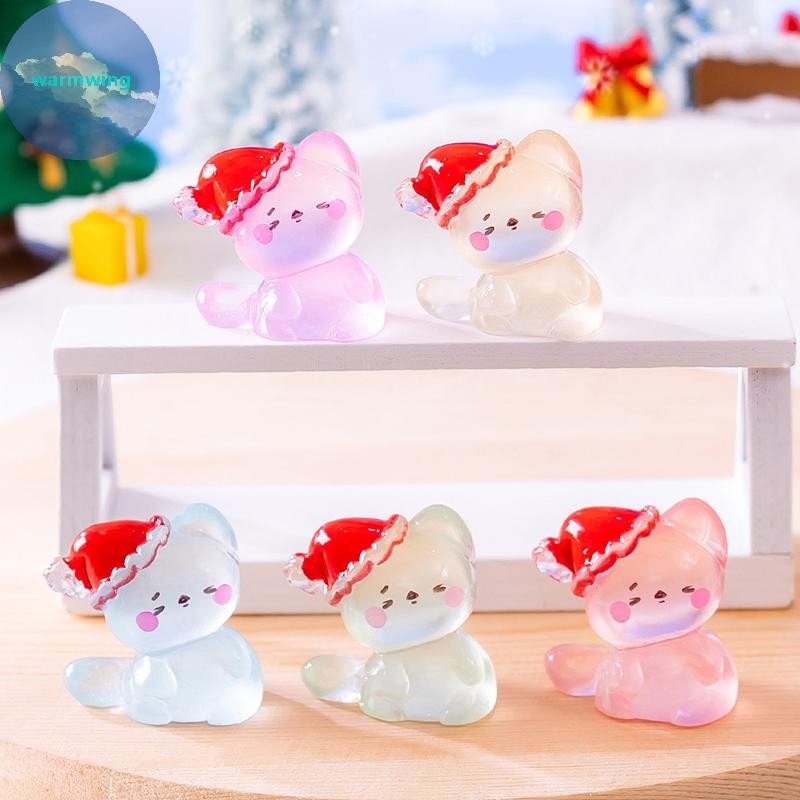Warmwing Luminous Micro ภูมิทัศน์คริสต์มาสเครื่องประดับแมว DIY เรซิ่นลานกลางแจ้งสนามหญ้า Yard ...
