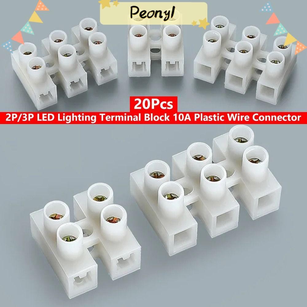 Pdony 20 ชิ้น LED Light Terminal Block, พลาสติก 10A สายไฟ, 2 In 2 Out 3 ...