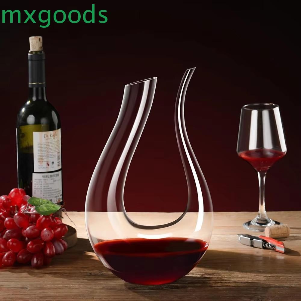Mxgoods ขวดเหล้าไวน์รูปตัวยู, แก้วคริสตัลโปร่งใส โถจ่ายไวน์, หรูหราหงส์ออกแบบ1.2ลตู้ไวน์อาหาร ...