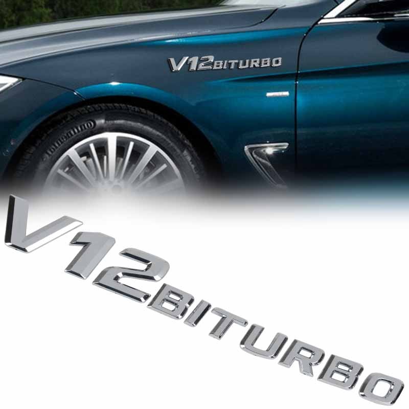 Abs V12 BITURBO รถด้านข้างป้ายสัญลักษณ์สติกเกอร์รูปลอกสําหรับ Mercedes ...