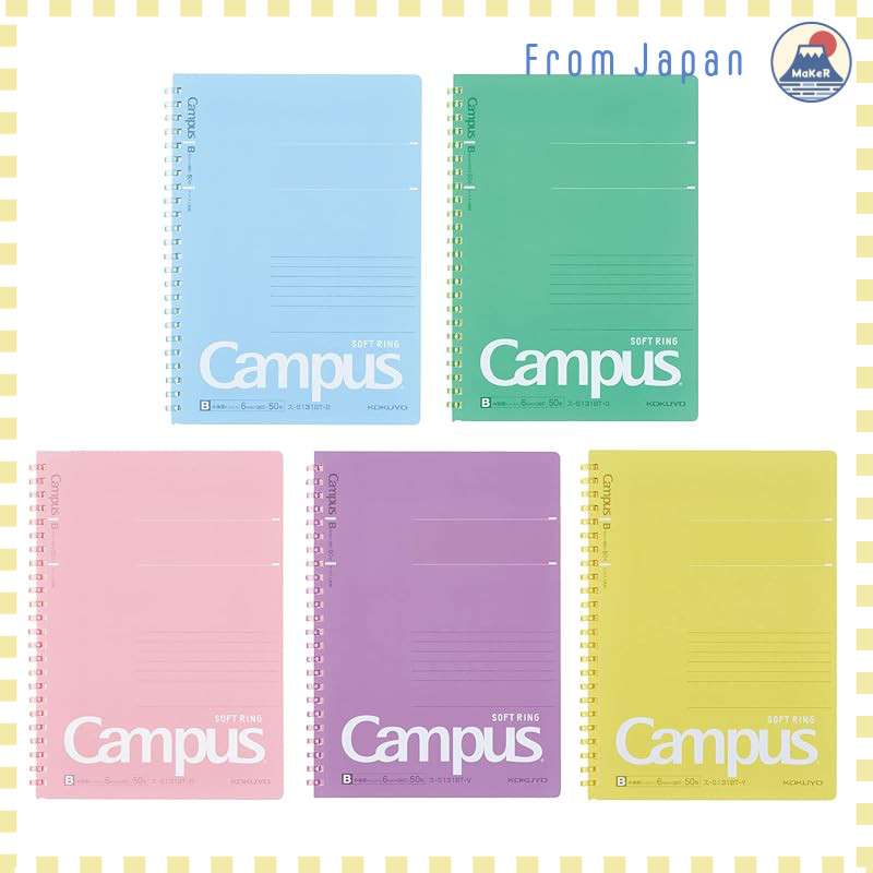 Kokuyo Campus Soft Ring Note - Various Sizes and Styles, Set of 5/ From Japan | Shopee Thailand
