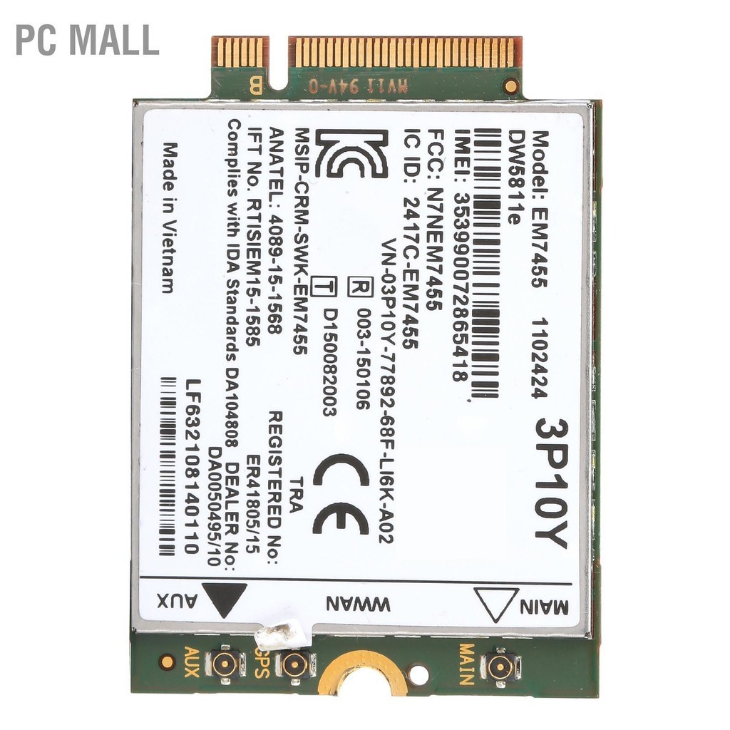 PC Mall การ์ดเครือข่ายไร้สายสำหรับ Dell DW5811e LTE 3P10Y EM7455 สำหรับ ...
