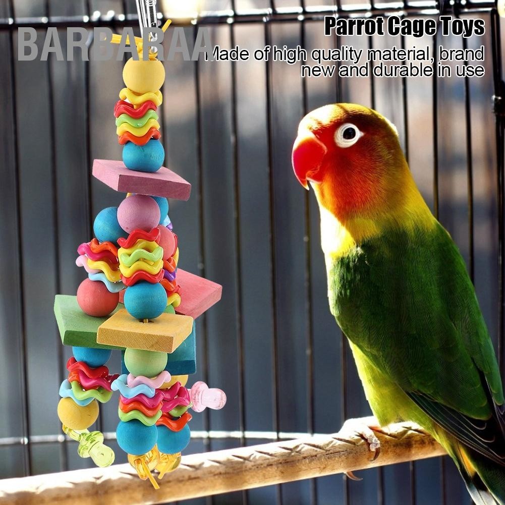 Barbaraa 6 ชิ้นนกนกแก้วไม้เคี้ยวแกว่งของเล่นแขวนสะพานสัตว์เลี้ยงของเล่น ...