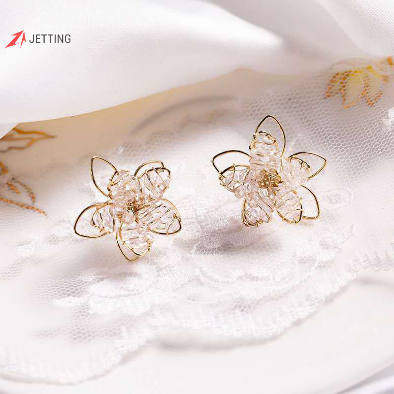 Jtth แฟชั่นอารมณ์ที่ละเอียดอ่อนโลหะ Hollow Out ดอกไม้ต่างหูผู้หญิง ...