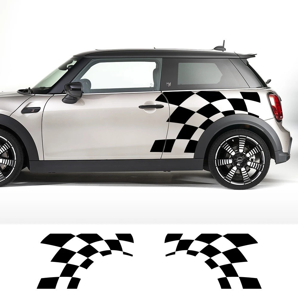 รถด้านข้างสติกเกอร์ Auto Racing กีฬาสไตล์ Decal สําหรับ Mini Cooper R56 ...