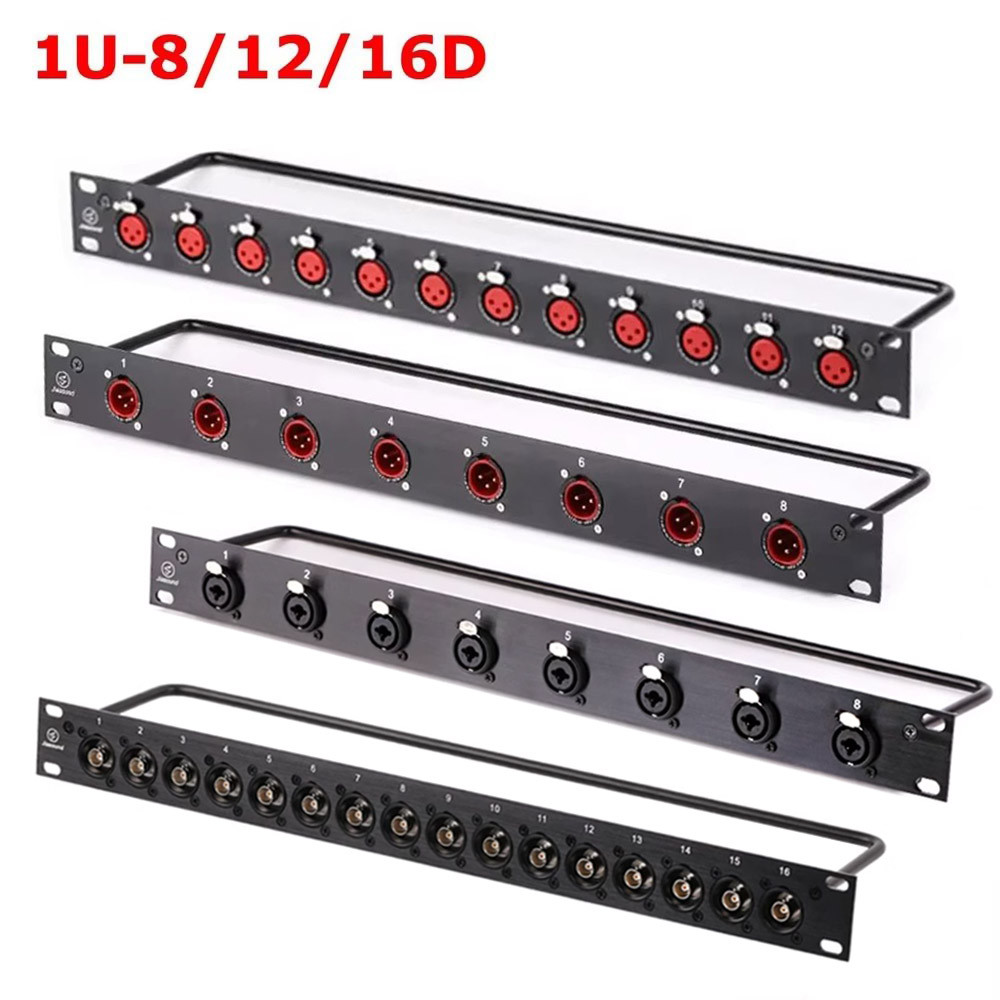 8 12 16 Way D Type Rack Patch แผง 1U ตู้ BNC SDI XLR ชายหญิง 6.35 ...