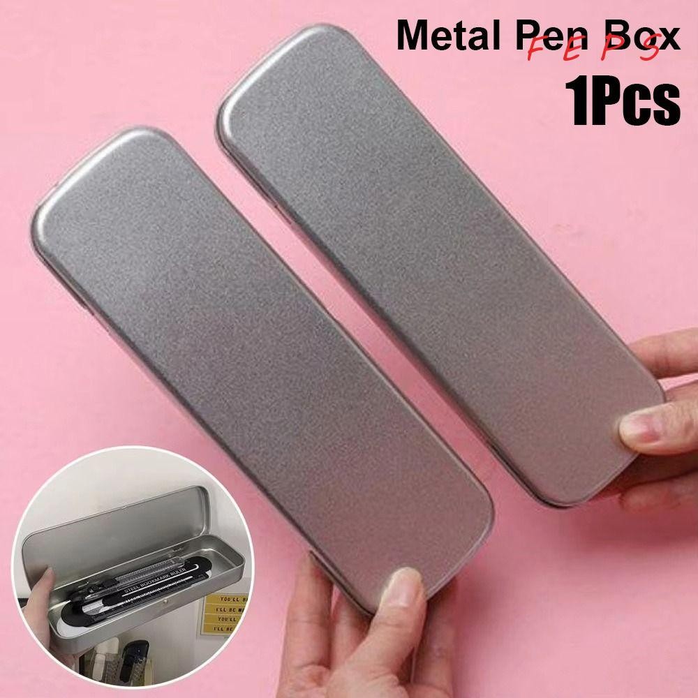 กล่องจานดีบุก FEPS 1 ชิ้น, ปากกาหมึกซึมกล่องปากกาโลหะสี่เหลี่ยม, ดินสอแหลมอเนกประสงค์ | Shopee ...