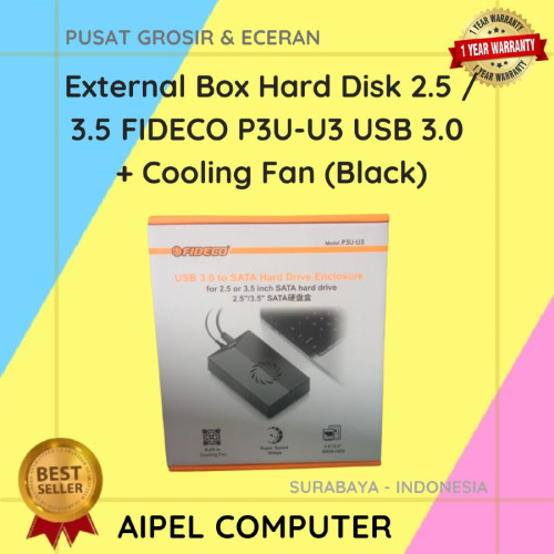 พี3ยู | External Box Hard Disk 2.5 / 3.5 FIDECO P3U-U3 USB 3.0 + พัดลม ...