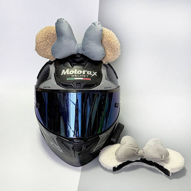 【Ready Stock】 Rabbit Ear Helmet Decoration Cat Ear Stickers Plush Doll ...