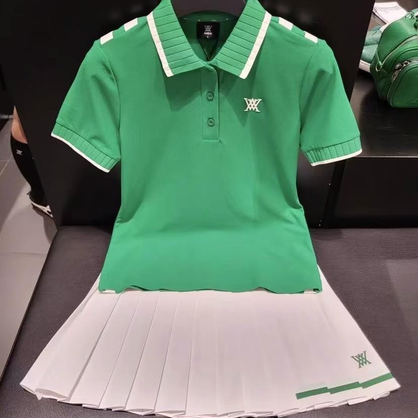 เสื้อโปโลแขนสั้นลําลอง ผ้าถัก ระบายอากาศได้ดี แบบแห้งเร็ว สไตล์เกาหลี สําหรับเล่นกีฬากอล์ฟ ...