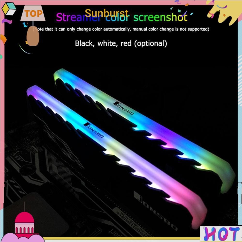 Rgb Ram ฮีทซิงค ์ Ddr Ddr3 Ddr4 Memory Heat Spreader Cooler สําหรับเดสก ์ ท ็ อปพีซี Sunburst11