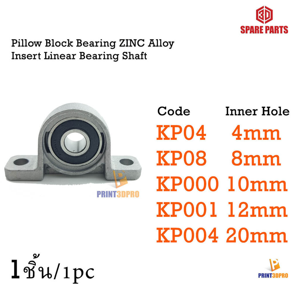 3D Spare Part KP08 8mm , KP000 10mm , KP001 12mm Pillow Block Bearing ...
