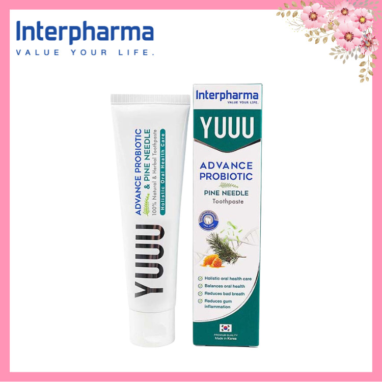 YUUU toothpaste ยาสีฟัน [1หลอด] สูตรโปรไบโอติก และ น้ำมันสนเข็มเกาหลี ช่วยระงับกลิ่นปาก 120g ...
