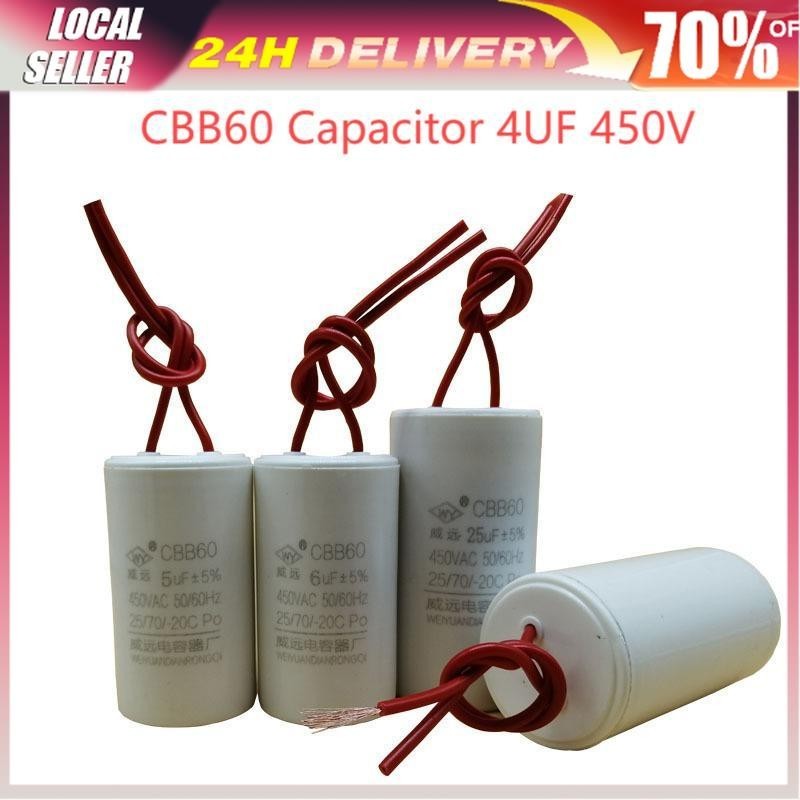 Cbb60 ตัวเก็บประจุ 4/6/8/10/15/30uf 450V สําหรับเครื่องซักผ้าปั๊มน้ํา ...