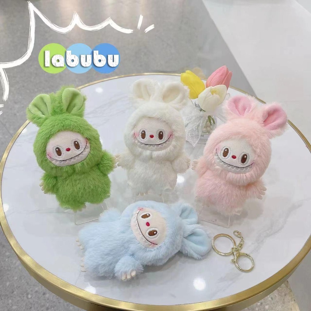 Mini POPMART labubu Macaron Plush Cute Monster labu ตุ๊กตา 100% Cotton ...