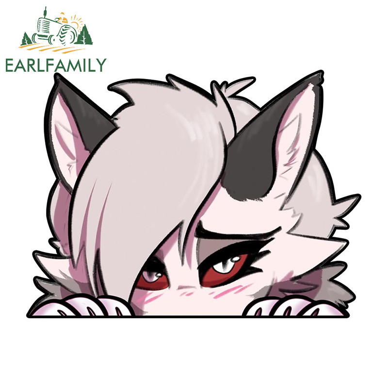 Earlfamily 13 ซม.ร้อนอะนิเมะ Furry Peek สติกเกอร์รถสัตว์น่ารักตลก ...