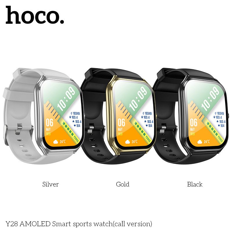 HOCO Y28 สมาร์ทวอทช์ หน้าจอ AMOLED คมชัด โทรออก-รับสายผ่านบลูทูธ กันน้ำ ...