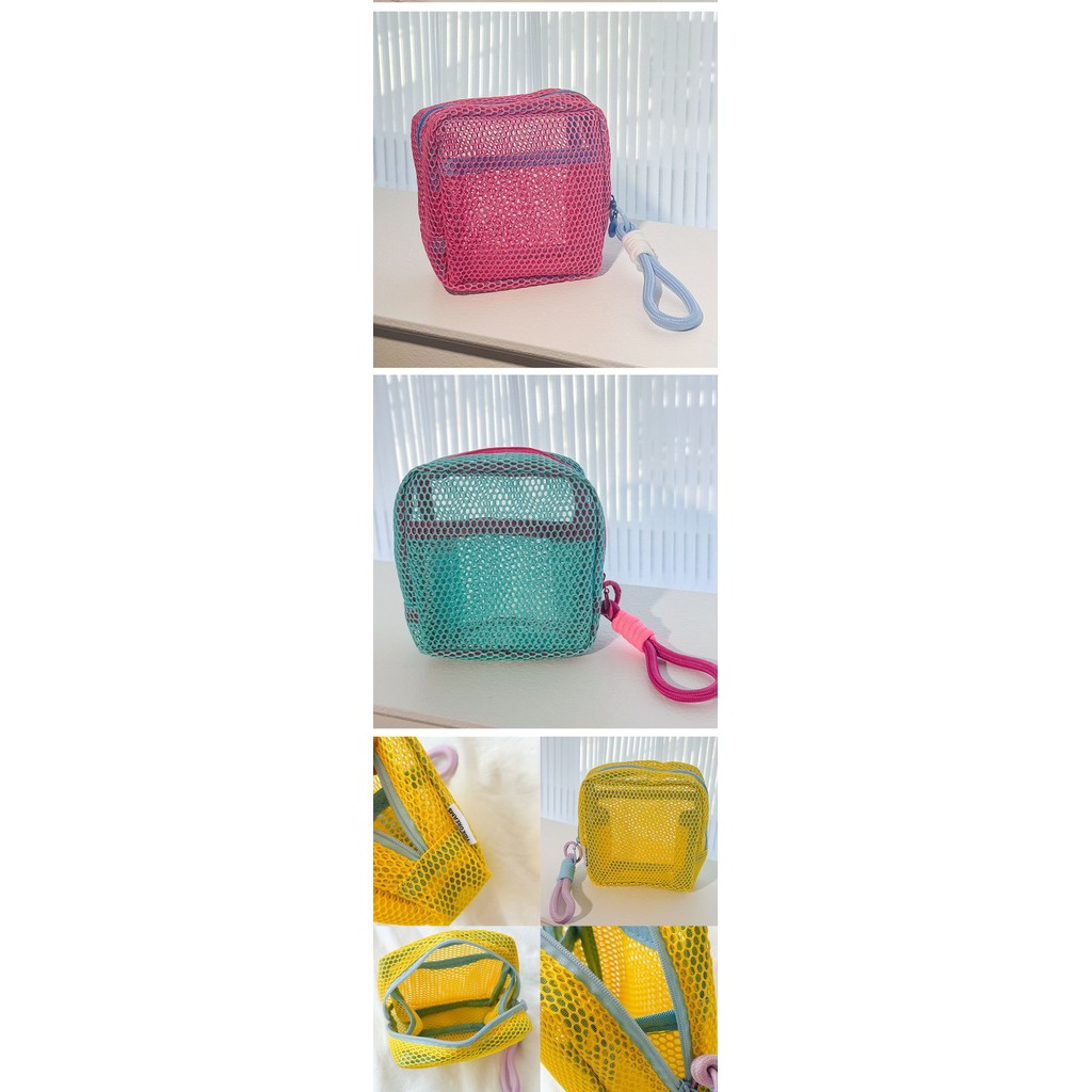 Mousoon Dopamine Square Bag Mini Mesh Portable Travel Toiletries ...