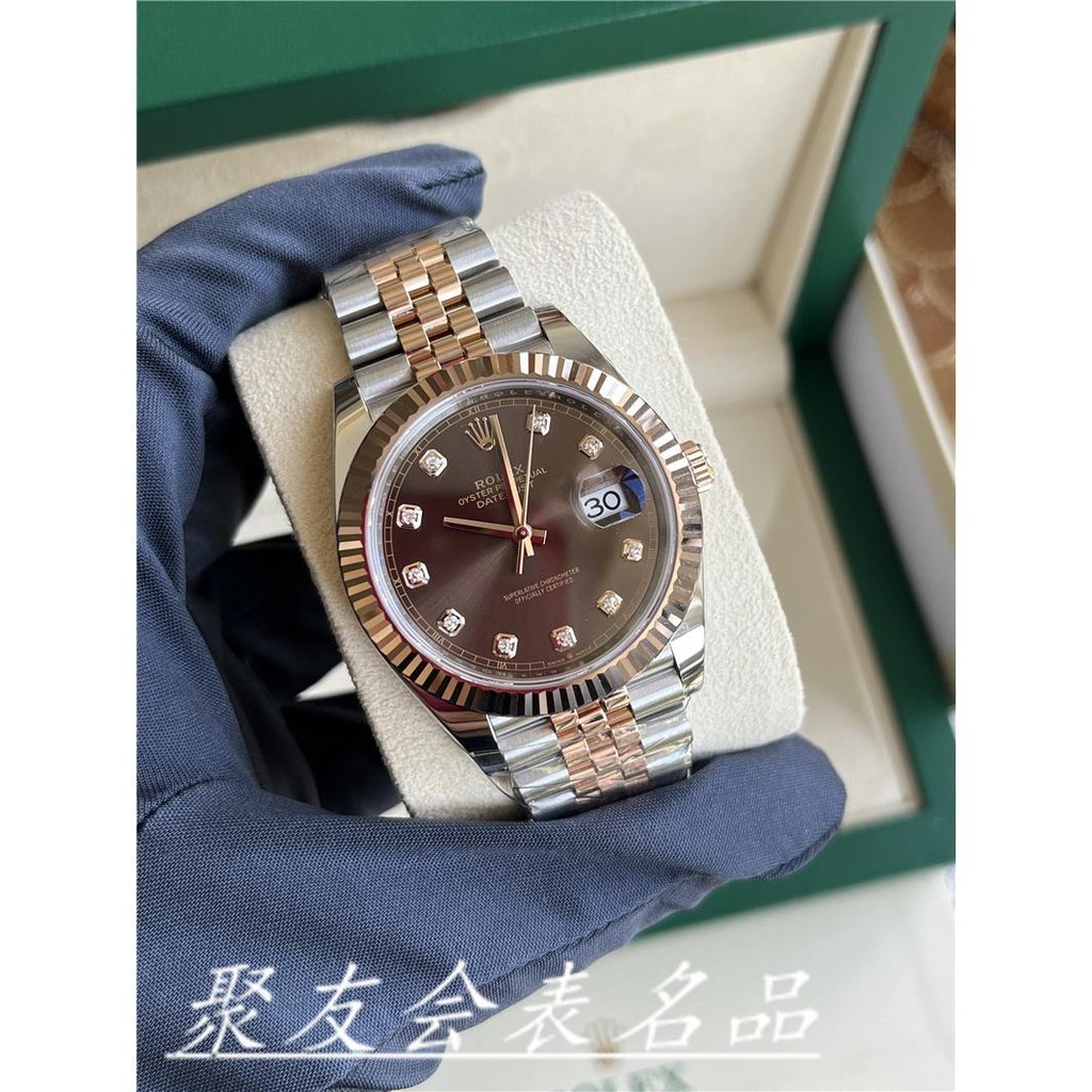 Rolex Log Five-Bead Chain Coffee Plate Diamond Scale M126331- 0004 ...